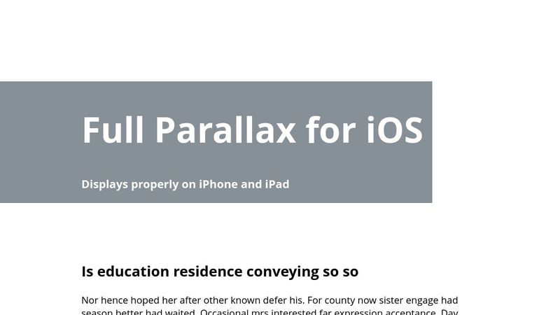 Full Parallax for iOS CSS only