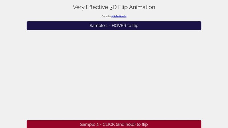 CSS 3D Flip animation (NO jQuery)