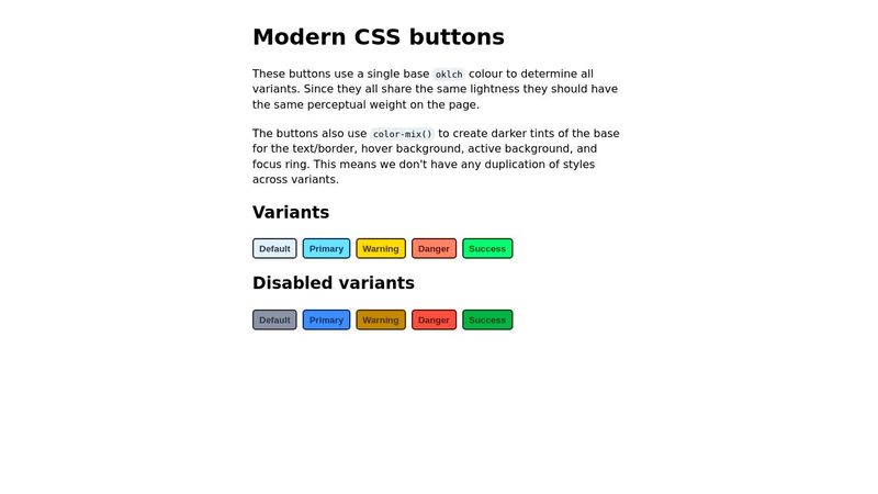 Modern CSS buttons
