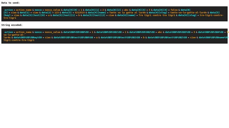 JavaScript - Array of data to URL string encoding only keys and values