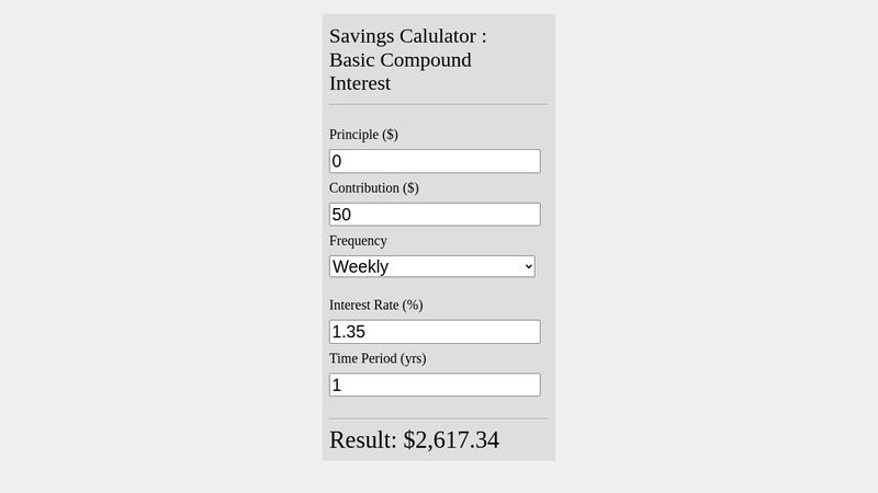 Accurate Savings Calculator