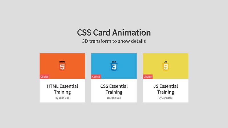 CSS Card Animation: 3D transform to show details