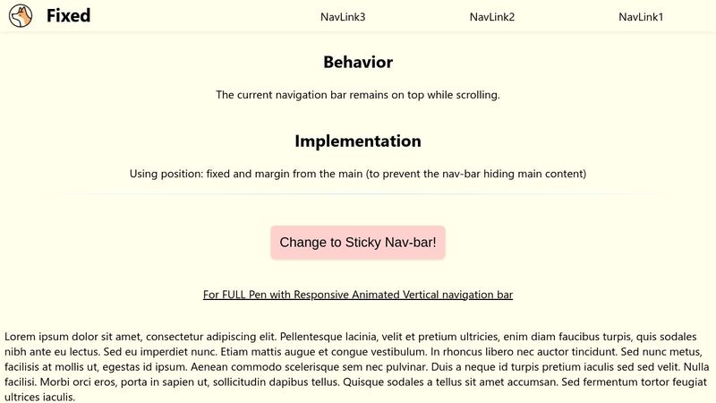 Pure CSS Navigation Bars