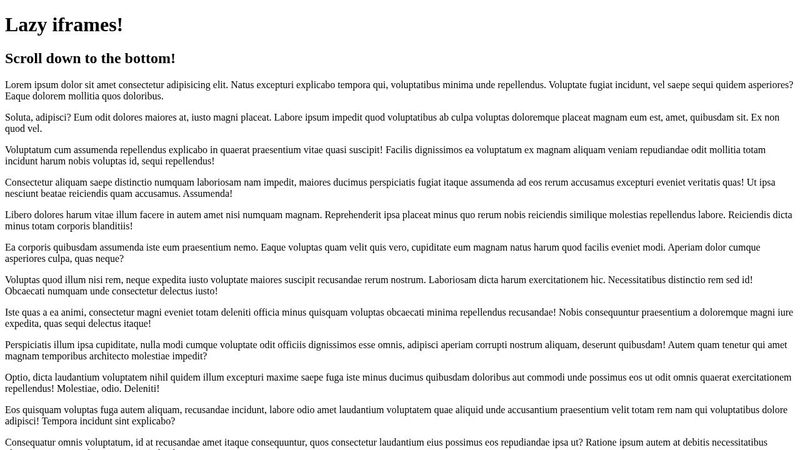 Native lazy loading for iframes test
