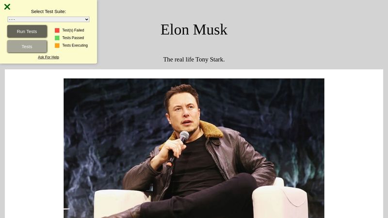 Elon Musk tribute page