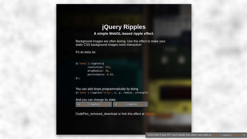 jQuery Ripples Example