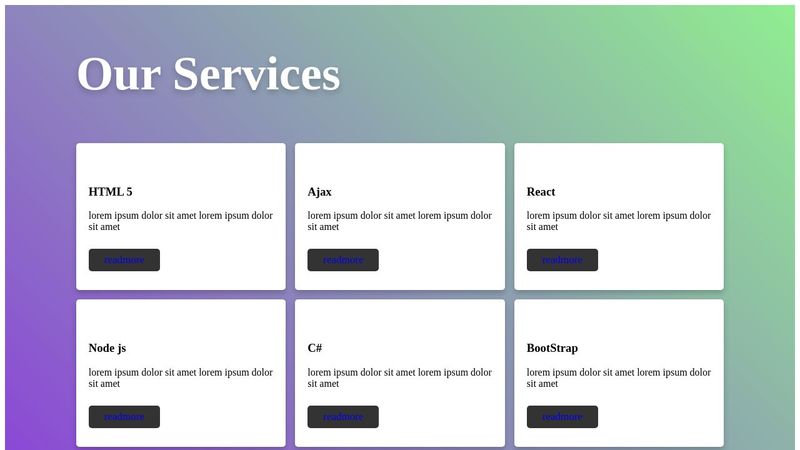 Responsive service box using css grid Layout