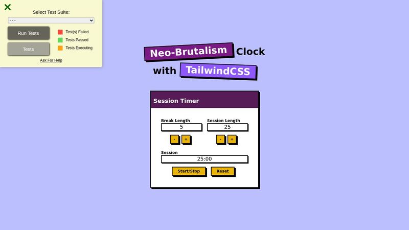 FreeCodeCamp 25 + 5 Clock