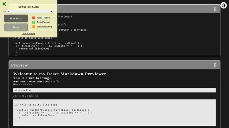 Markdown Previewer - FreeCodeCamp Certification Project