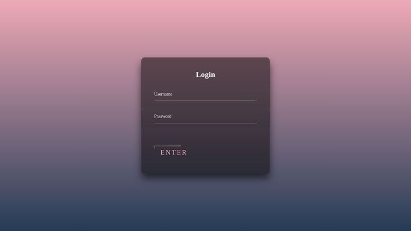 Login Form with floating placeholder and light button