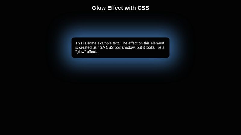 Glow Effect with CSS