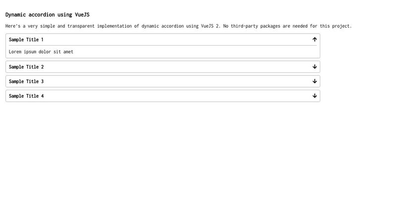 Dynamic accordion using VueJS