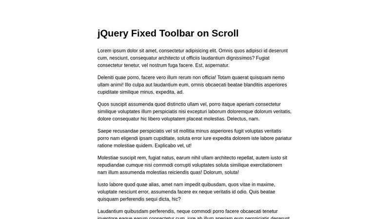 jQuery Fixed Toolbar on Scroll