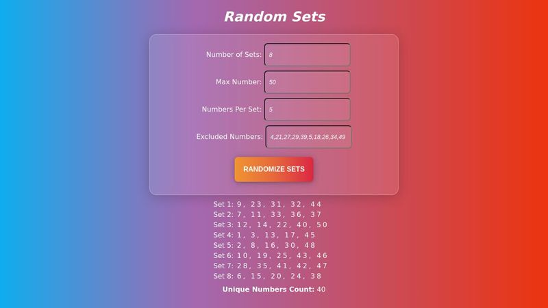 Random Set Generator