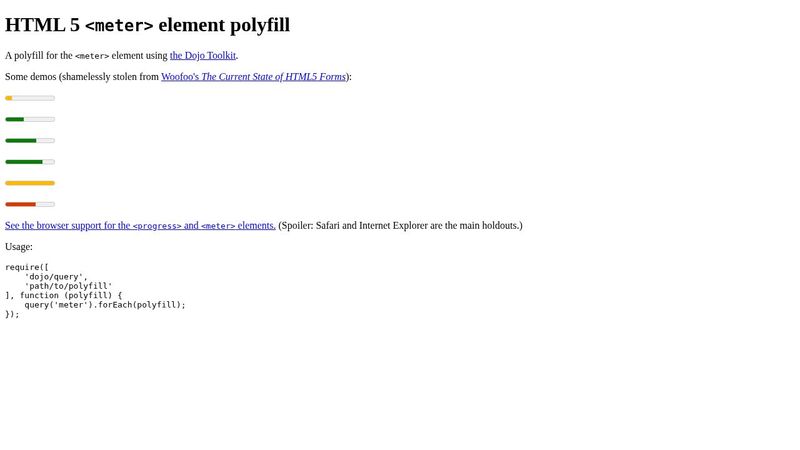 HTML5 ` ` element polyfill