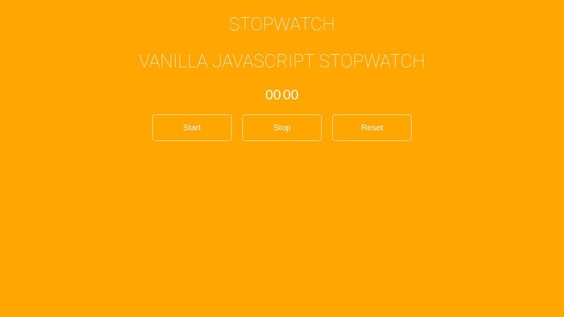 JavaScript Stopwatch
