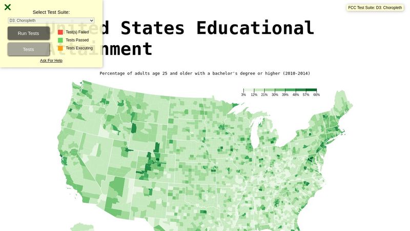 D3.js Visualize Data with a Choropleth Map