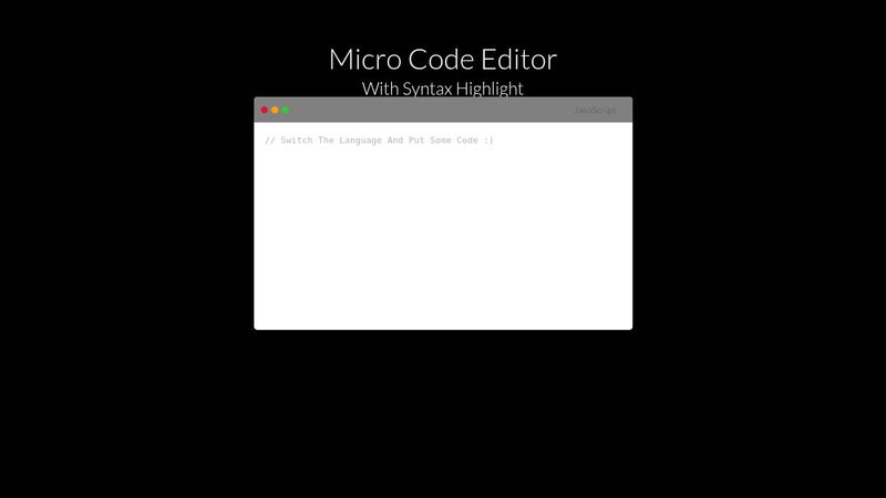 Micro Code Editor in the Browser