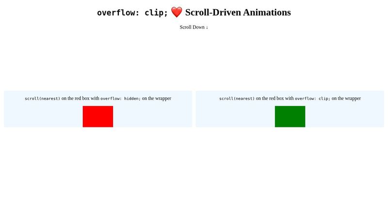 overflow: clip; ️ Scroll-Driven Animations