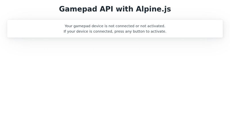 Gamepad API with Alpine.js