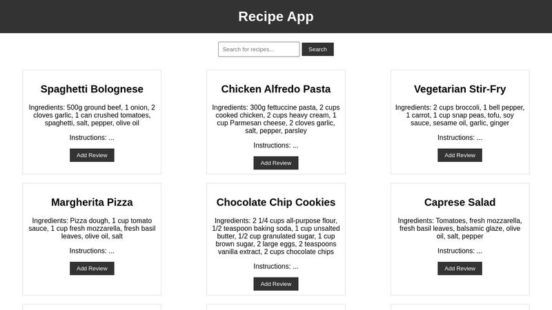 Simple recipe app