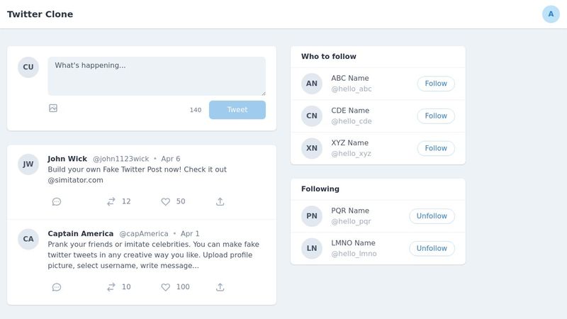 Twitter Clone UI build with TailwindCSS and AlpineJS