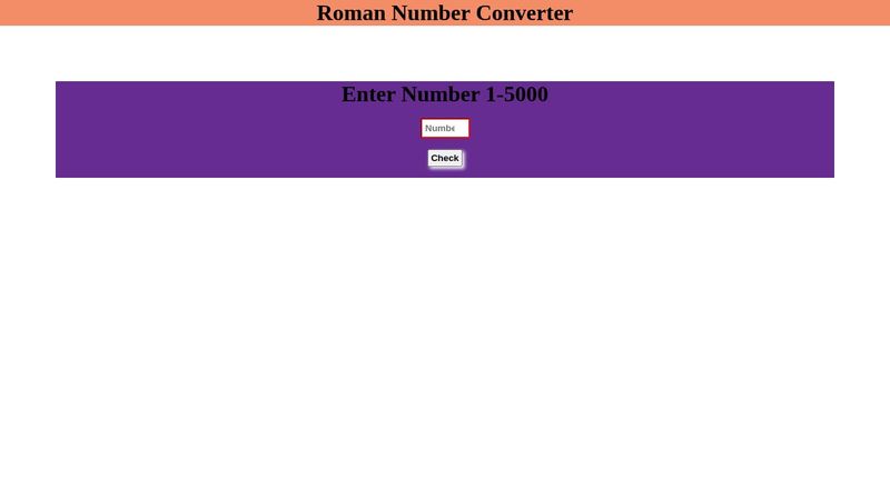 freeCodeCamp Roman Number Project