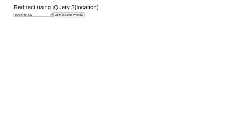 Redirect using jQuery $(location)