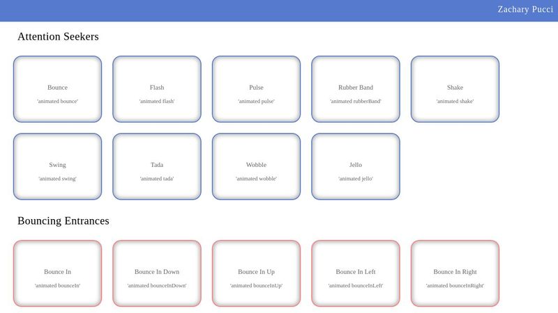 Animate.css - Example animations