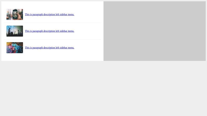Sidebar with thumbnail image in css3