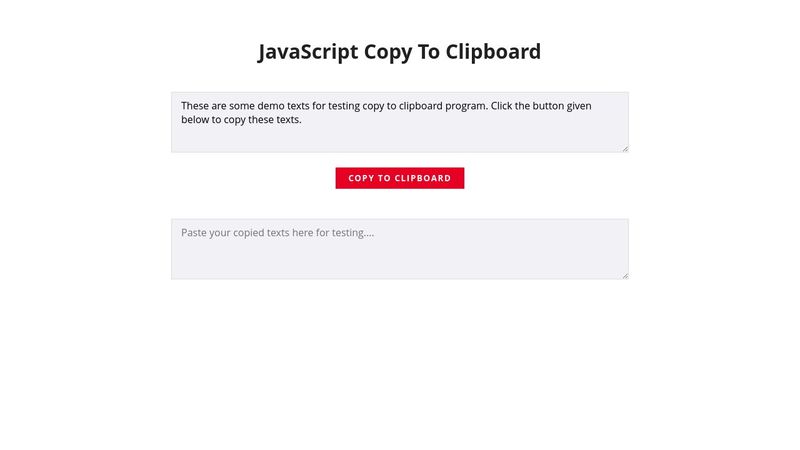 JavaScript Copy To Clipboard