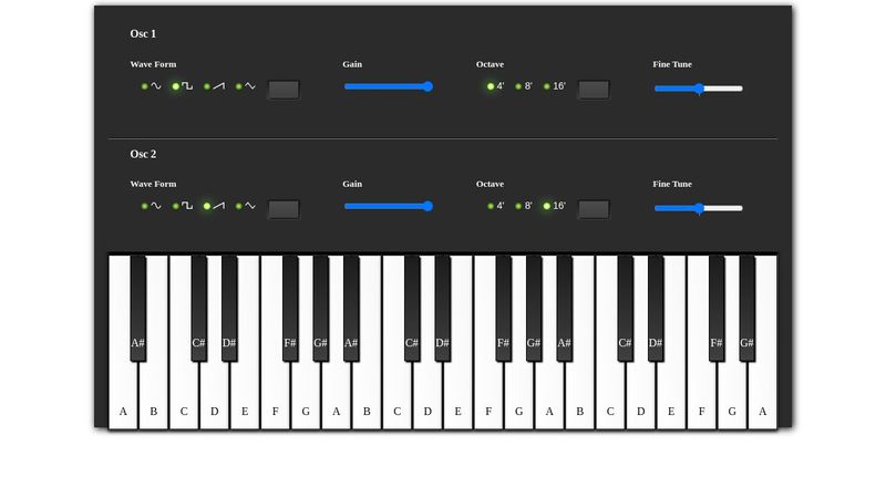 HTML5 WebAudio API Synthesiser - Example #2