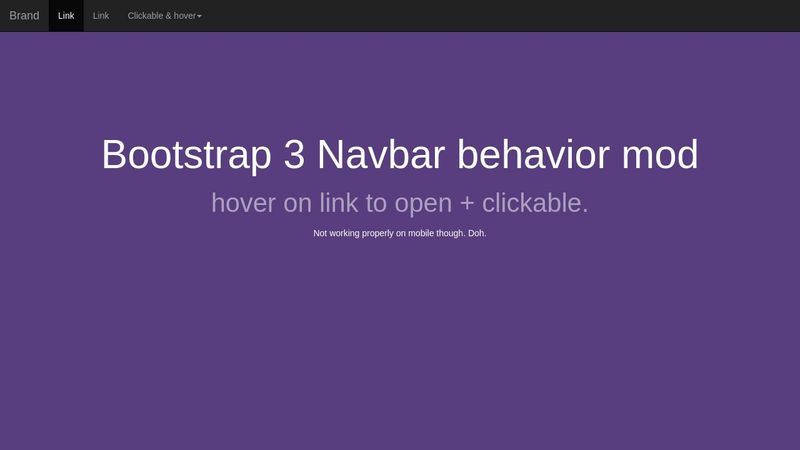 Bootstrap 3 Navbar behavior mod