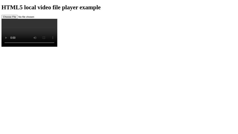 HTML5 local video file player example