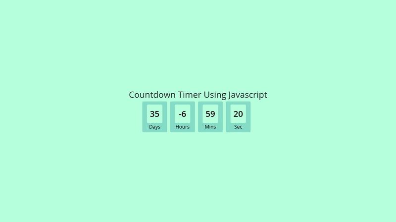Javascript Countdown timer