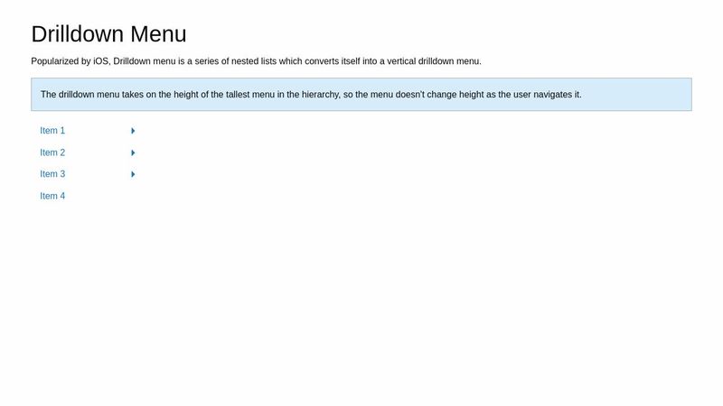 Foundation - Drilldown Menu Component (CSS/Float Example)
