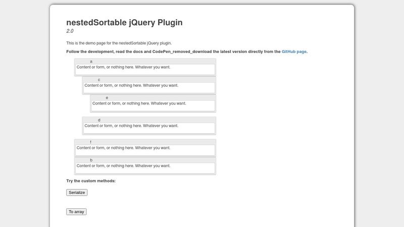jQuery Nested Sortable lib