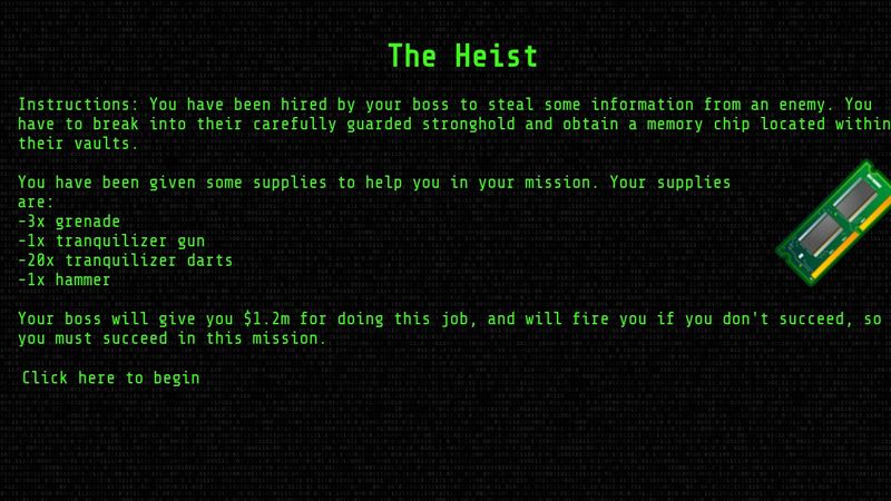The Heist- HTML/CSS/JS Project