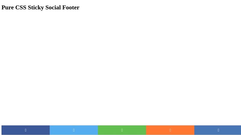 Pure CSS Sticky Social Footer