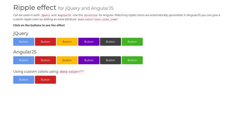Ripple effect for jQuery and AngularJS