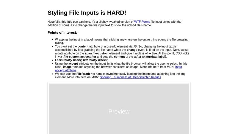 Styling File Inputs Is Hard