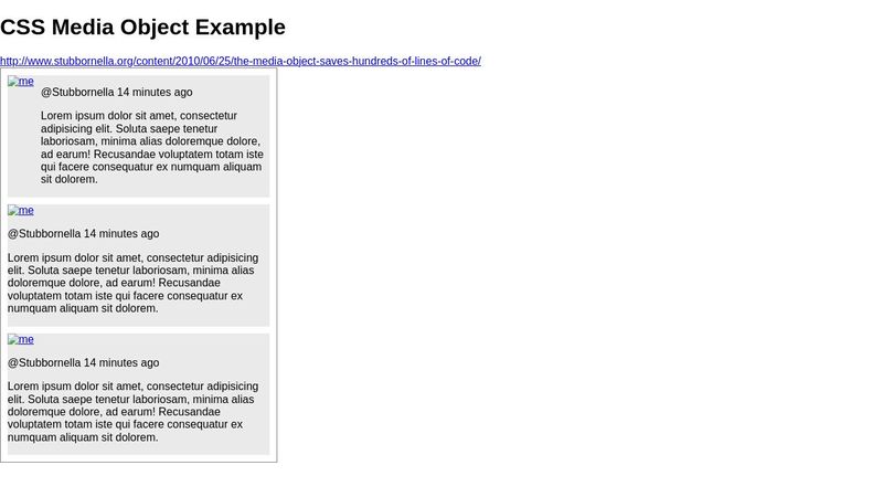 CSS Media Object Example