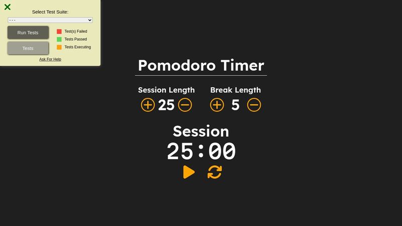 Pomodoro Timer (Vue, Options API)