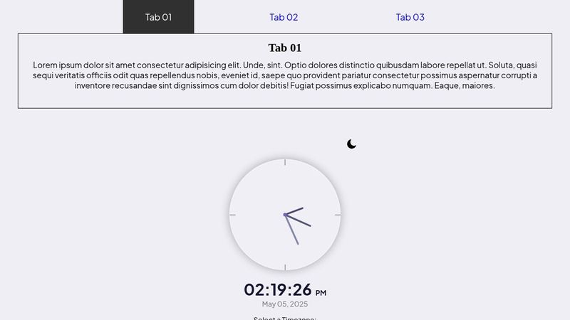 Jquery Tabs & Analog/Digital Clock