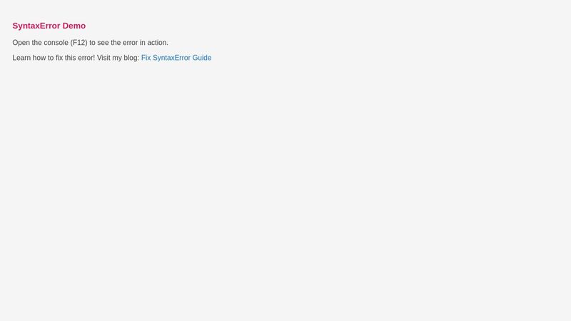 Fix JavaScript SyntaxError: Unexpected Token and More (2025 Guide)