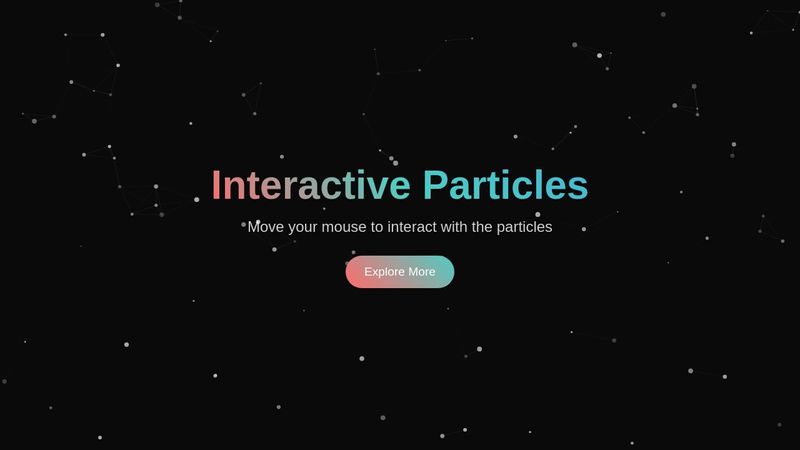 Interactive Particles Background Hero