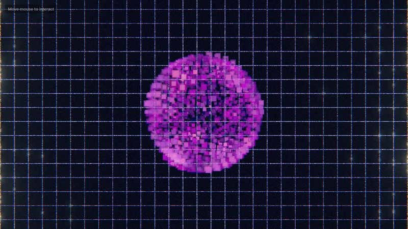 Interactive 3D particle sphere and grid