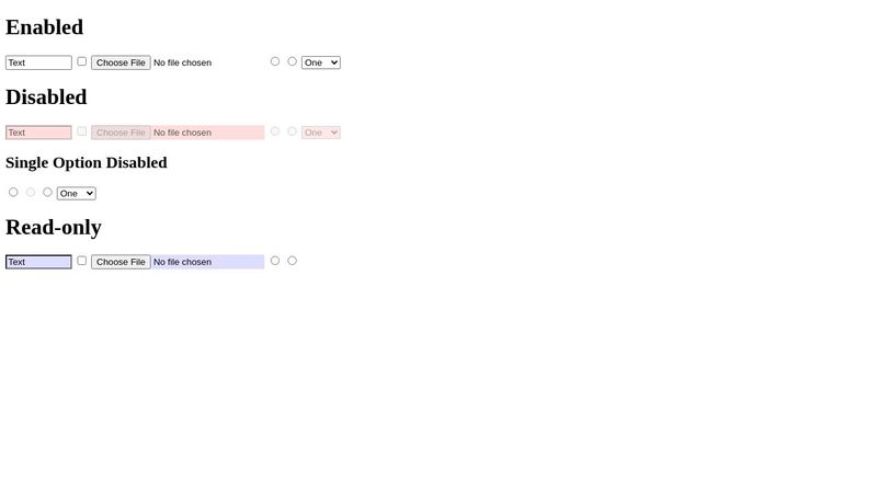 Disabled and Read-only Form fields