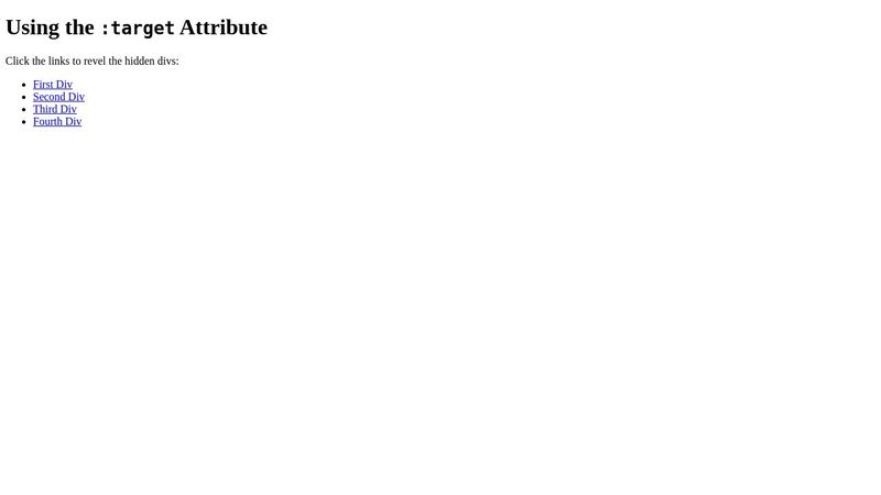 Using :target to reveal content