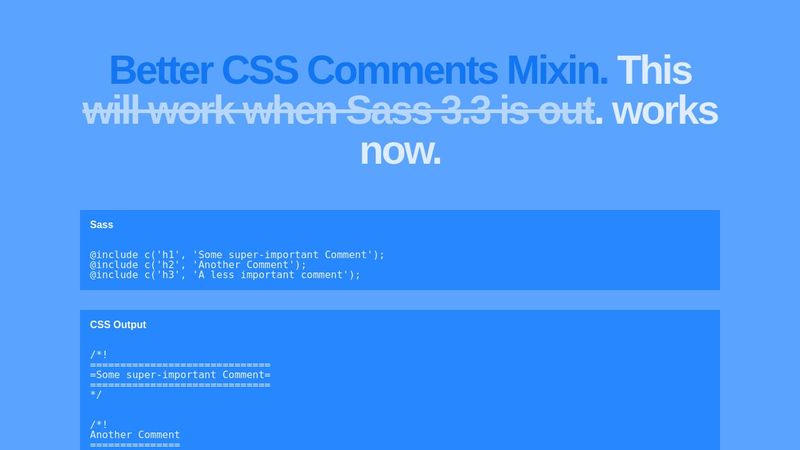 Sass Comments